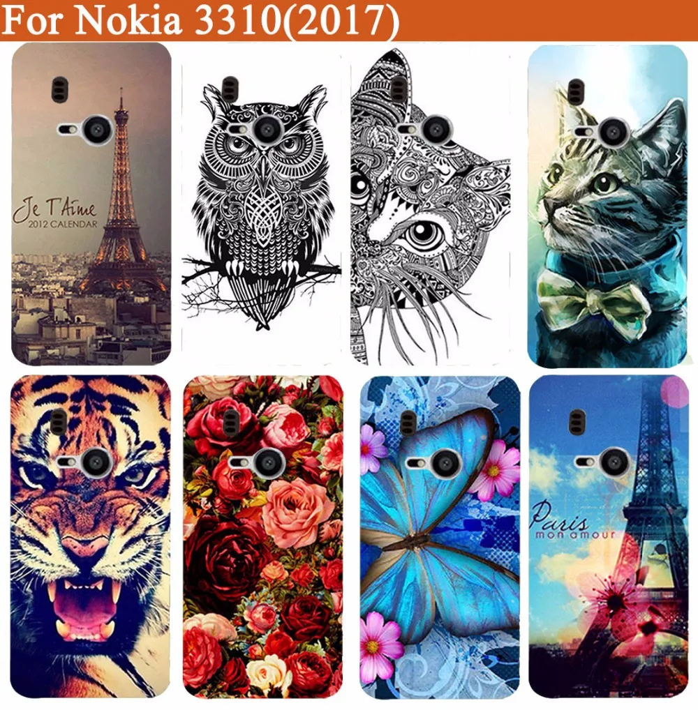Soft Tpu Phone Cases For Nokia 3310 2017 Housing Covers Bags Tiger Owl ...