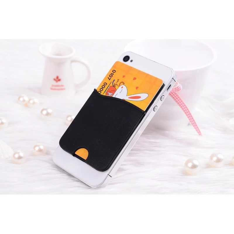 Pure Color Silicone Phone Card Holder Back Stickers Smart Wallet Card ...