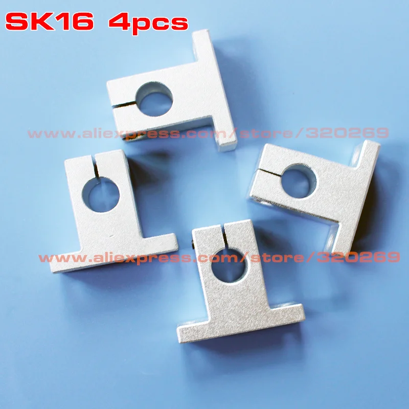 4pcs X Sk16 Sh16a 16mm Linear Rail Shaft Support Xyz Table - Shafts ...