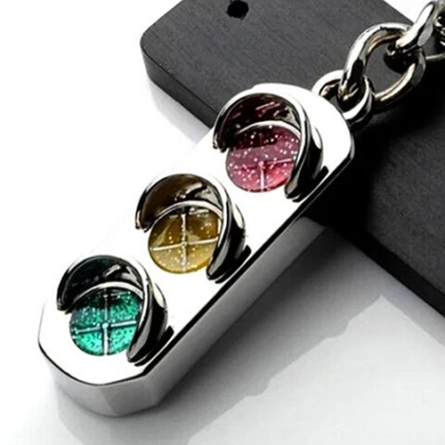 3D Silvery Traffic Light Signal Pendant Key Ring Keyfob Keychain ...