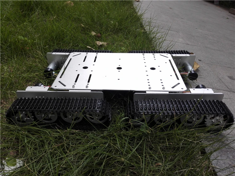 4WD Metal Robot Tank Chassis Tracks Caterpillar Pedrail Chassis 4 Motor ...