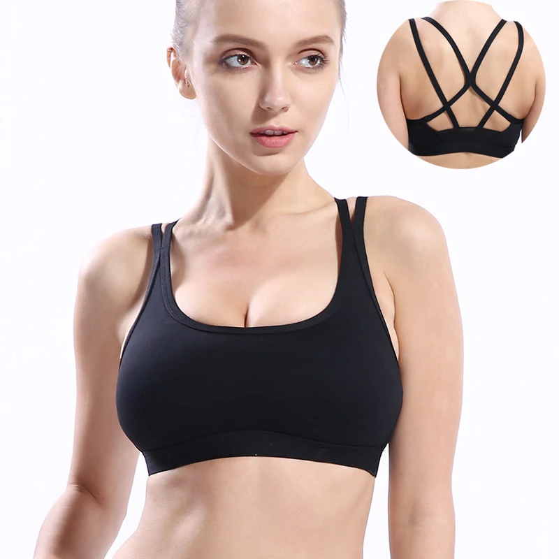 Besgo Wirefree Sexy Strappy Workout Full Cup Sports Bra Shockproof