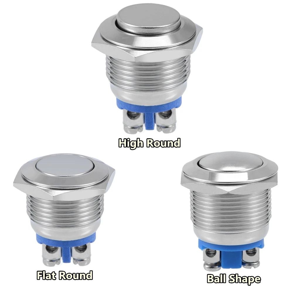 16mm Metal Push Button Switch IP67 Waterproof Nickel plated brass press ...