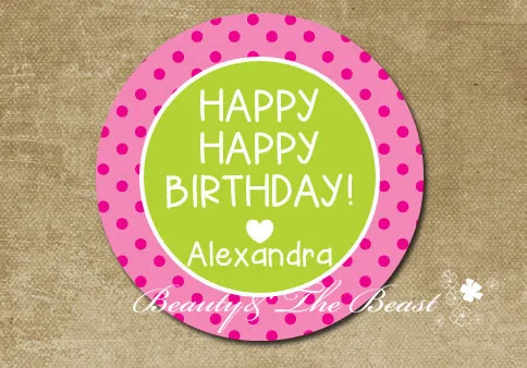 Personalized Preppy Birthday Stickers,Happy Birthday Stickers Label ...
