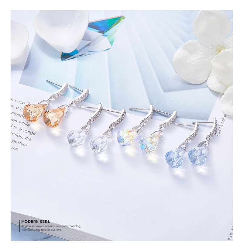 CDE 925 пробы серебряные серьги, украшенные кристаллами Swarovski ...