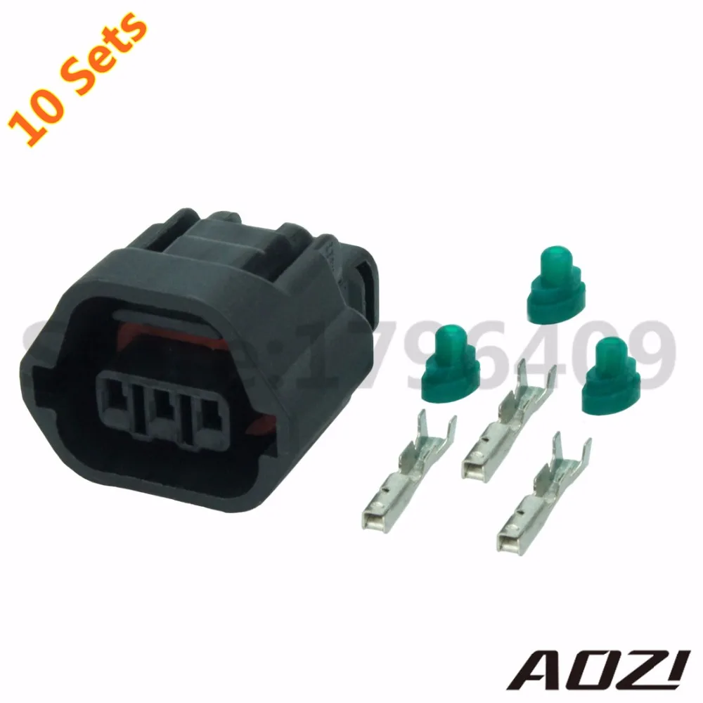 10 Sets 7283 8730 30 Plastic Connectors Waterproof Speed Sensor Connector 3Pins 1.2MM Series ...