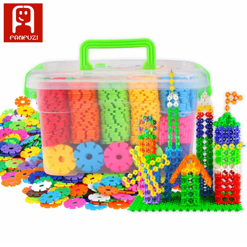 400pcs /box Snowflake Building Blocks Multicolor Kids Creative Building ...