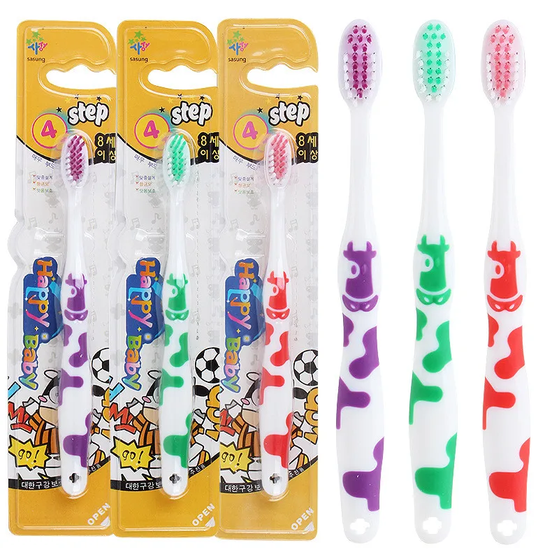 2017 New Candy Colors Toothbrush Lovely Cartoon Cow Soft Tooth Brush ...