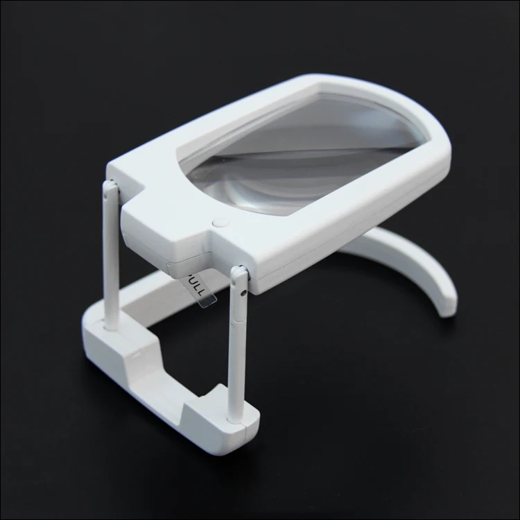 3x Desk Magnifying Glass 2 Led Lights Illuminant Table Foldable Magnifier With Stand For Reading