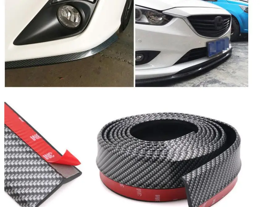 Car-head-bumper-carbon-fiber-front-bumper-protector-stickers-rubber ...