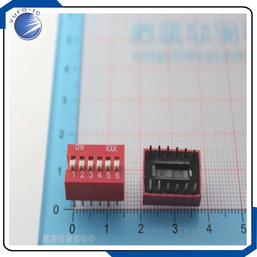 10PCS/LOT 6P toggle DIP switch DIP switch 6 encoding 2.54mm pitch ...