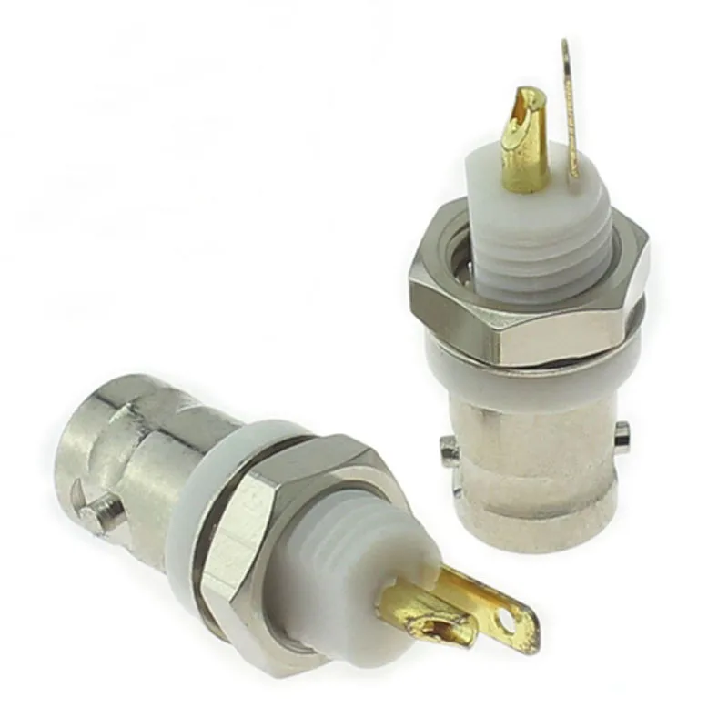 5pcs All Copper Insulated Bnc 50ky Connector Female 50 Ohm Bnc White Glue Bnc Panel Connector Q9