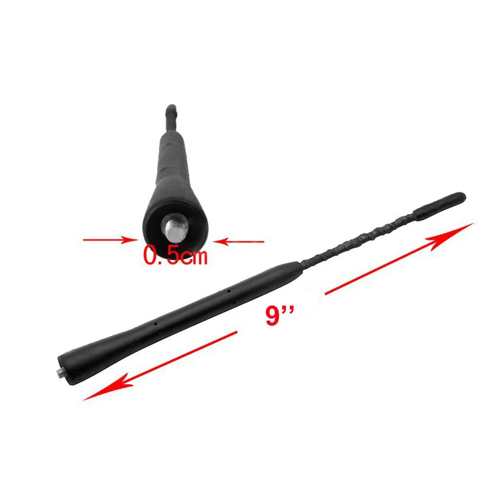 9" Whip Roof Mast AM/FM Aerial Antenna + Base For VW Jetta Bora Golf ...
