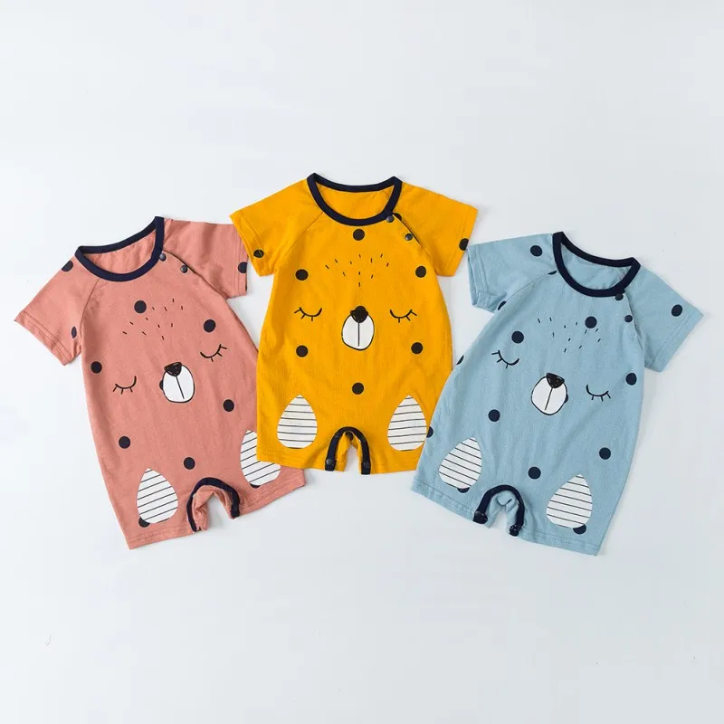 Infant Baby Boys Girls Rompers Cartoon Animal Print Short Sleeve ...