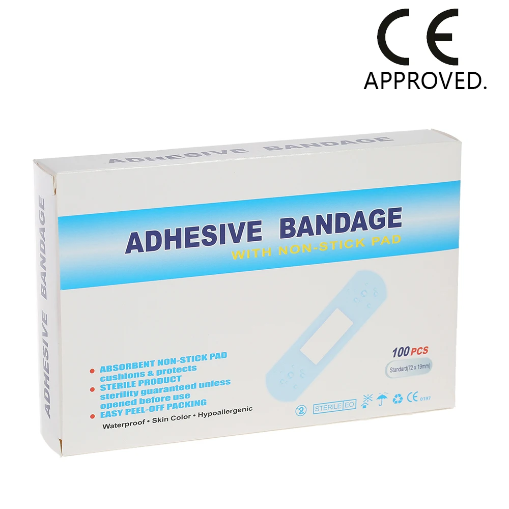 100PCS Flexible Waterproof Adhesive Bandages Strips Sterile Breathable ...