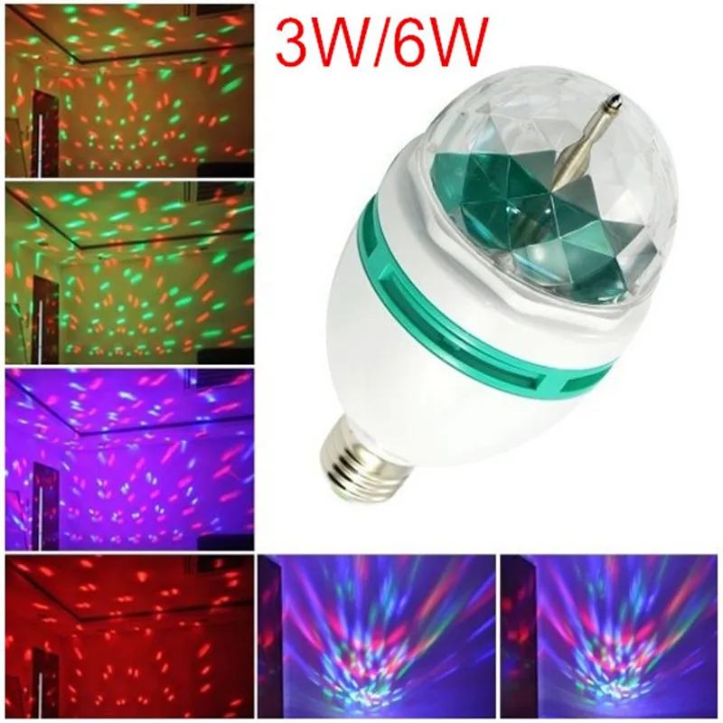 Free shipping! New E27 3W/6W Colorful led Rotating Lamp / RGB LED Bulb ...