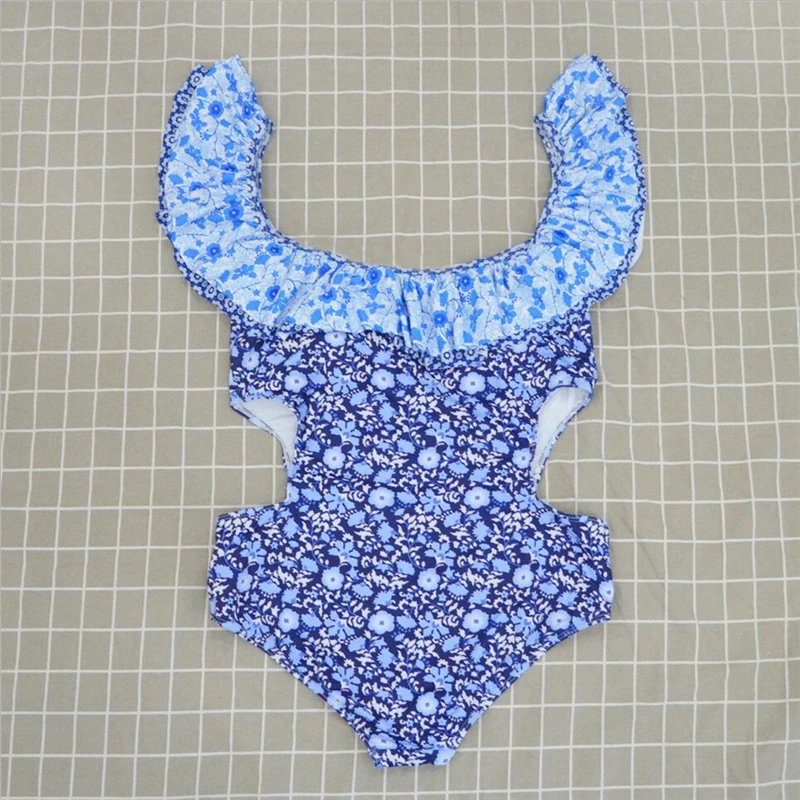2019 Plus Big size swimwear women one piece swimsuit off shoulder ...