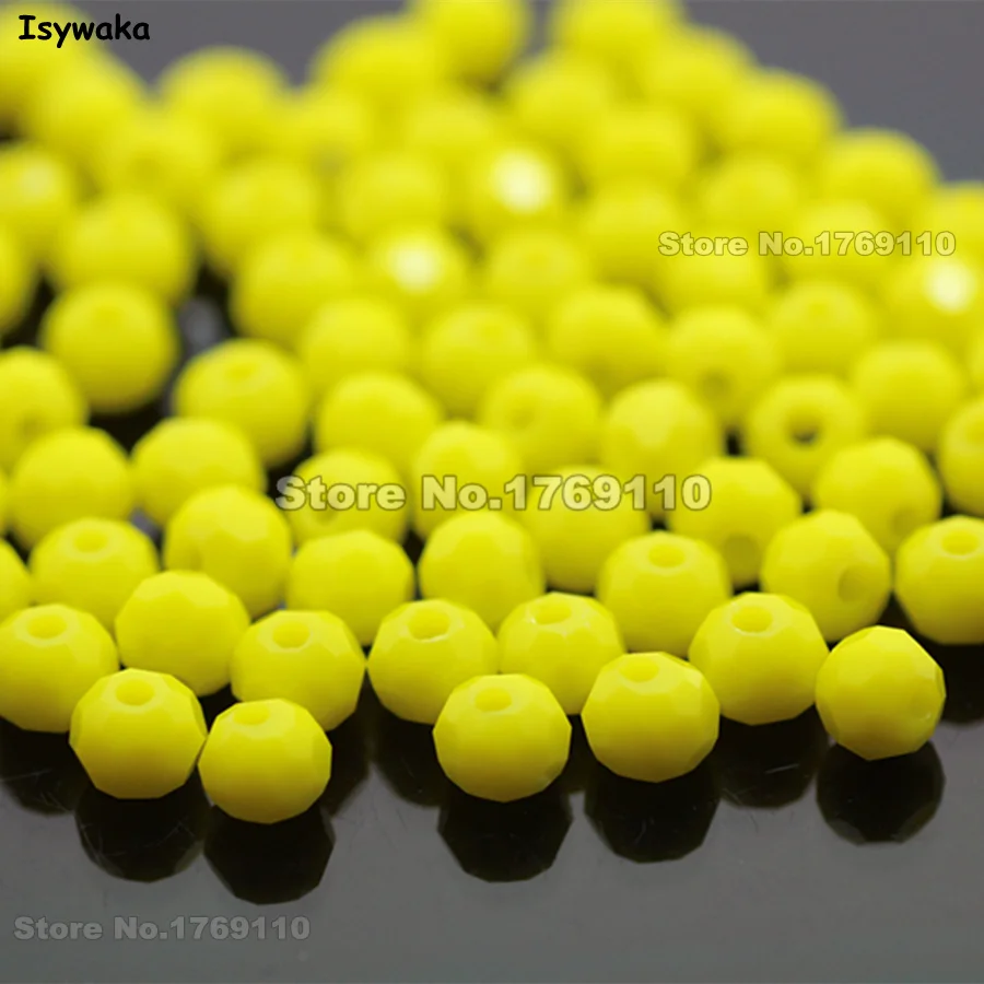 Yellow Crystal Round Bead | Yellow Round Beads Glass | 4mm Yellow Glass ...