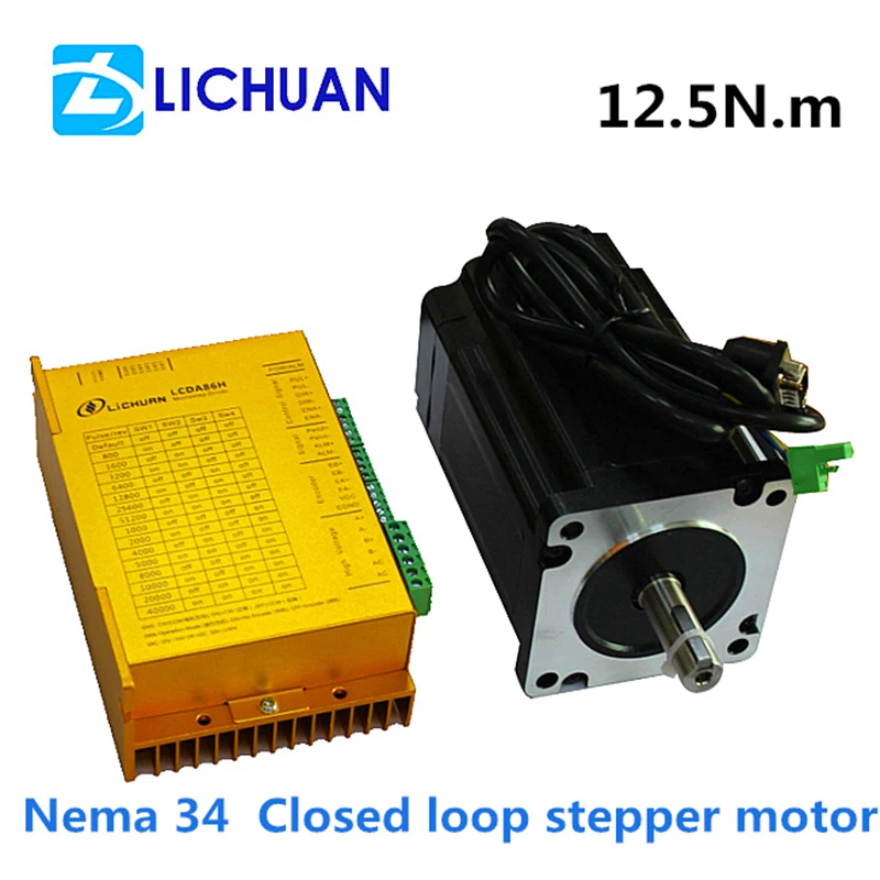 Nema 34 2 Phase 12Nm 86 closed loop stepper motor + Matched Driver + 3M ...