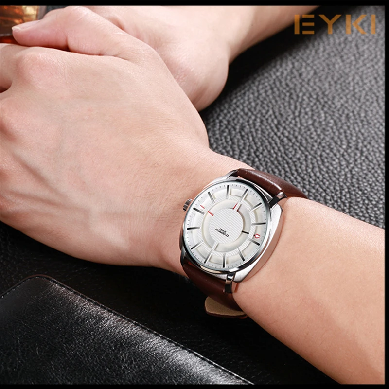 EYKI 2018 Fashion Casual Watches Hollow Square Dial Men Clock Luminous ...
