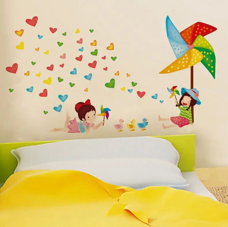 Windmill Removable Decal Wall Stickers Kids Room Home Deco Nursery Baby ...
