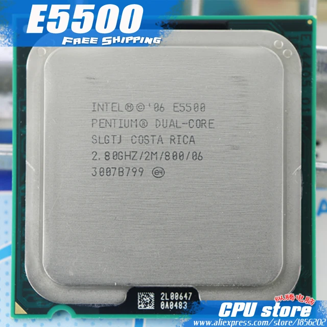 Intel Pentium Dual Core E5500 CPU Processor (2.8Ghz/ 2M /800GHz) Socket ...