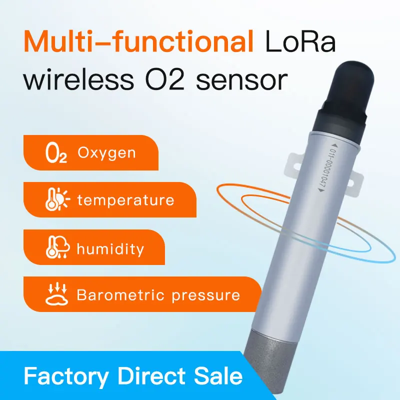 Waterproof lora wireless Oxygen gas sensor 470mhz 433mhz wireless O2 ...