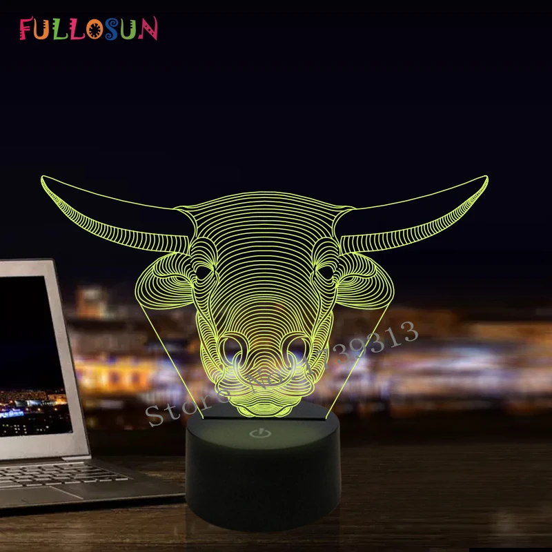 Amazing 3D Illusion LED Table Lamp Animal Night Light Colorful USB Lamp ...