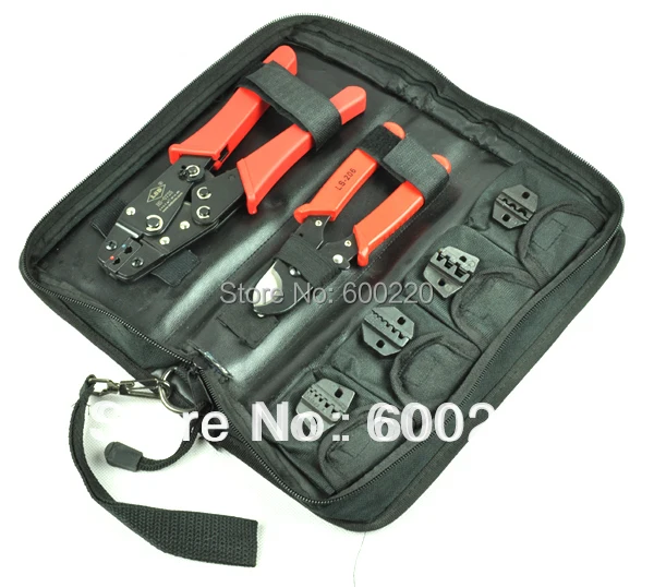 coax crimping tool kit crimp piers set HS K0725 with cable cutter & 4 ...