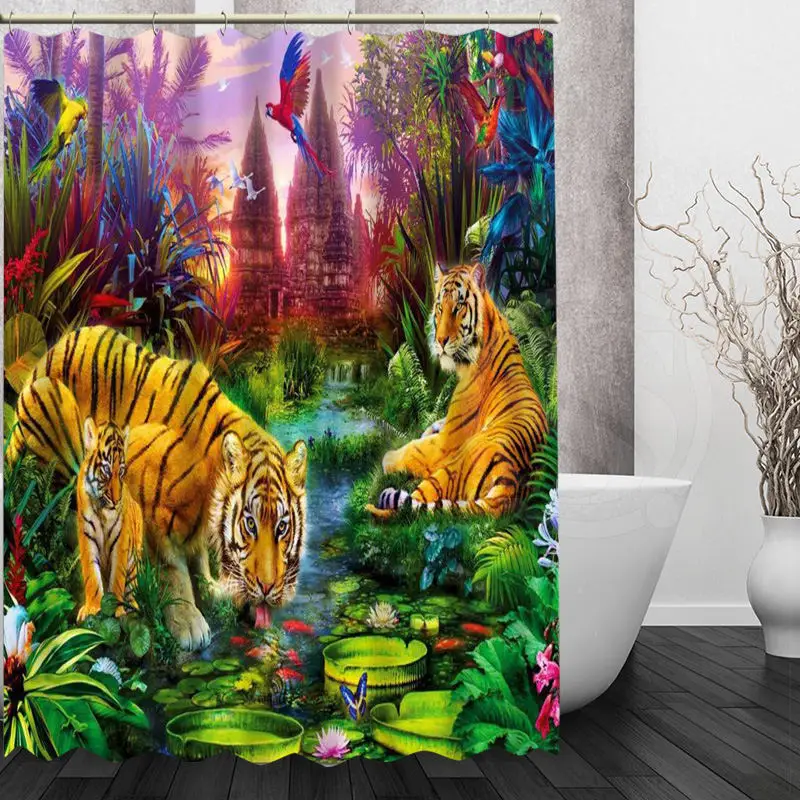 tiger-Shower-Curtain-Personalized-Custom-Bath-curtain-Waterproof ...