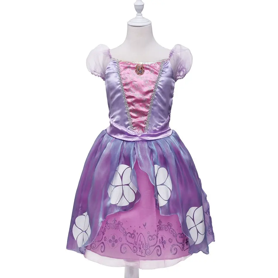 Princess Sofia Costume for Girls 3-10 Years - Cartoon Replica Dress for ...