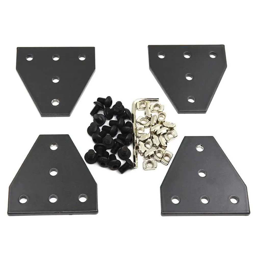 Corner Bracket Plate with Screws and T Nuts, 5 Hole Tee Outside Joining ...