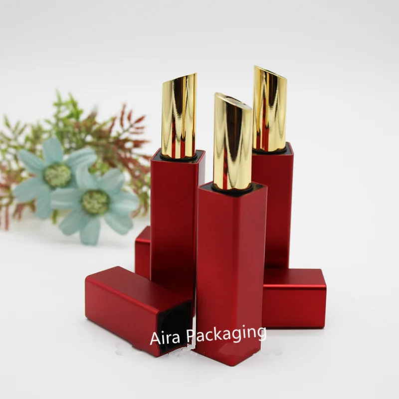 Envase de bálsamo labial de borde oblicuo vacío de plástico, tubo de ...