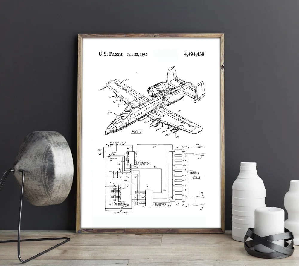 A10 Warthog Aircraft patent, Aviation artwork, wall art , posters, room ...