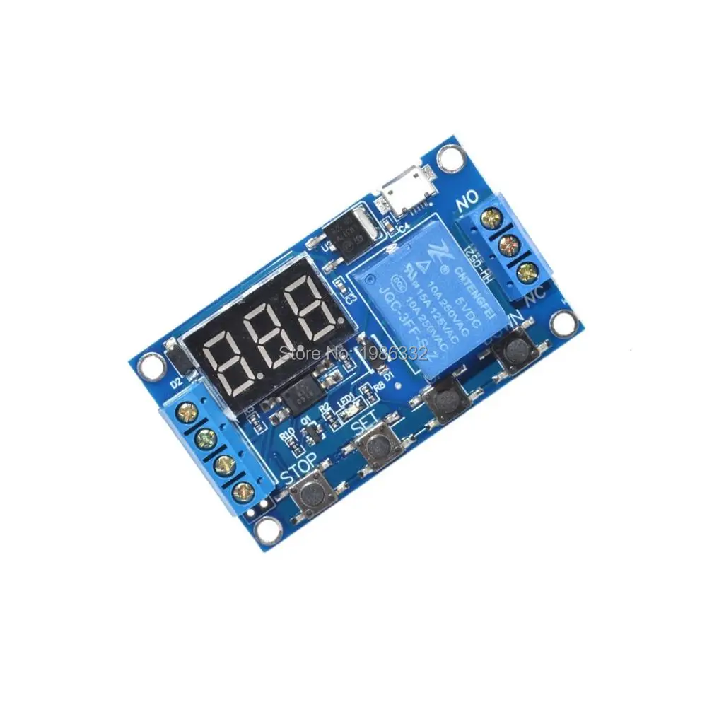 Ws16 Dc 6-30v Support Micro Usb 5v Led Display Automation Cycle Delay Timer Control Off Switch ...