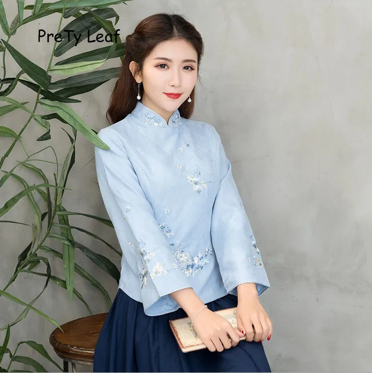 2018 autumn long sleeved Chinese blouse|chinese blouse|blouse ...
