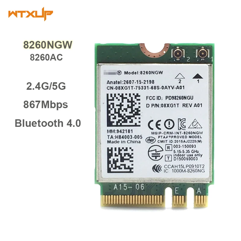 WTXUP Dual Band For Intel Wireless AC 8260 8260NGW WIFI 802.11ac ...