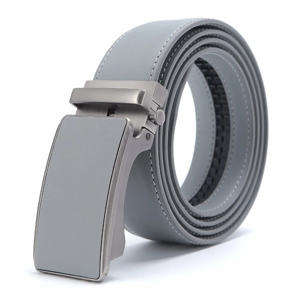 mens grey leather belt designer