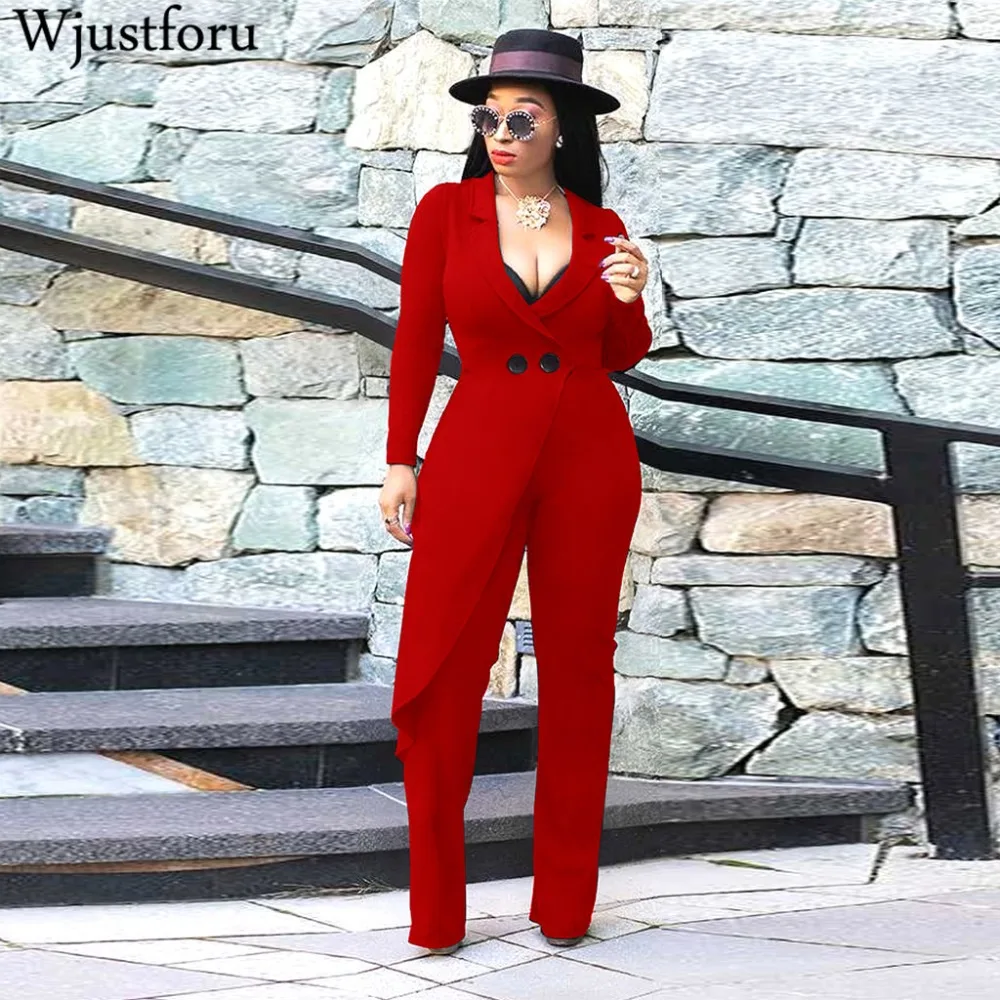 Wjustforu, mono con pernera ancha y cuello Irregular para mujer, boton ...