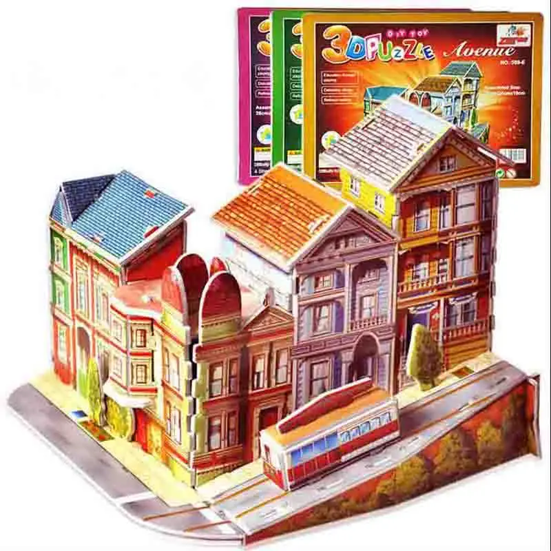 new 3D Three dimensional puzzle toys for children DIY Hut manually ...