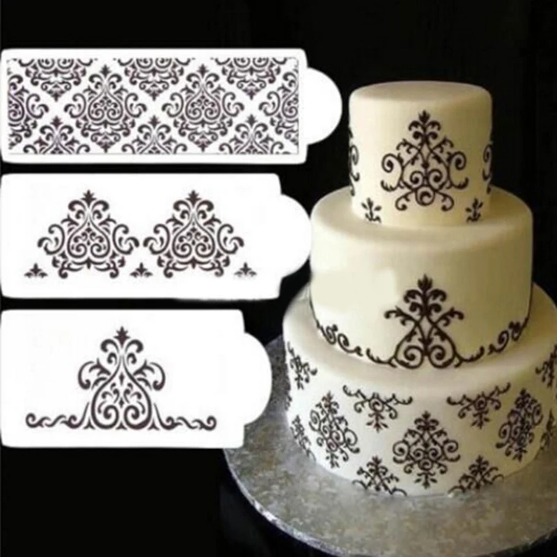 New Decorate Cake Stencil Flower Form Pastry Lace Embosser Baking ...