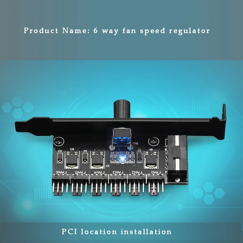 PC 6 Channels Fan Hub Cooling Fan Speed Controller For CPU Case HDD VGA ...
