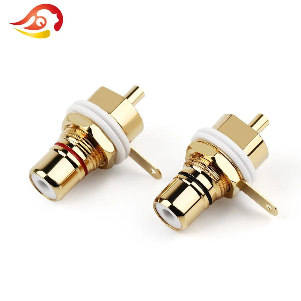 QYFANG RCA Female Socket Chassis CMC Connector Gold Plated Jack 32mm ...
