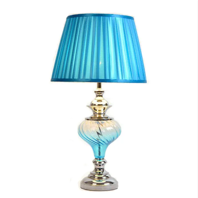 Blue And Crystal Glass Lamp Shades
