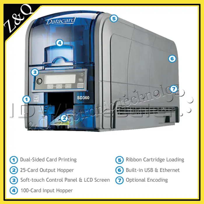 High Quality ID PVC Plastic Card Printer Datacard SD360 Dual-Sided With ...