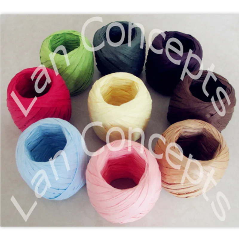 wholesale DIY Paper String Raffia Cord Colorful Rope for gift crafts ...
