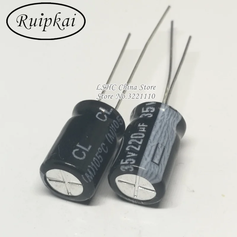 50pcs 220UF 35V 8x12mm Aluminum Electrolytic Capacitor 35V 220UF 8*12mm ...