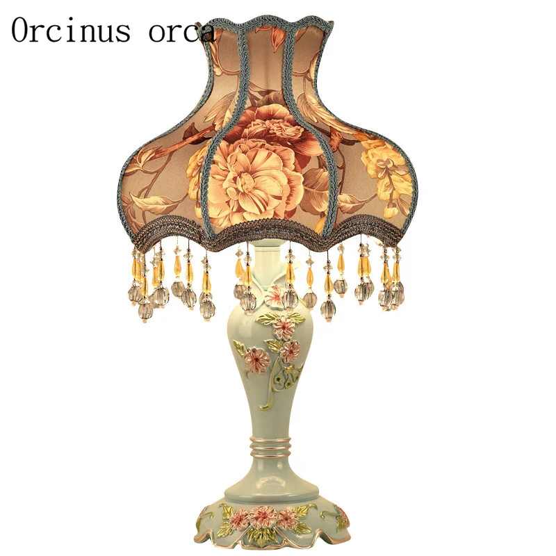 Luxury European Style Lace Desk Lamp Princess Bedroom Bedside Lamp ...