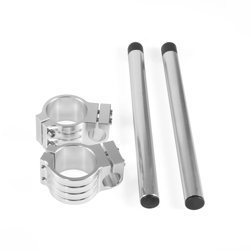 50MM-Universal-Clip-on-Bar-Handlebar-Clip-Ons-Silver-Clip-On-Clamp-Fork ...