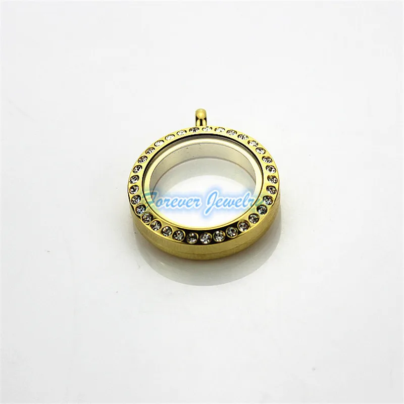Hot selling 25mm stainless steel floating living memory locket round ...